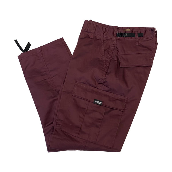 Venue Cargo Pants - Maroon - Venue Skateboards